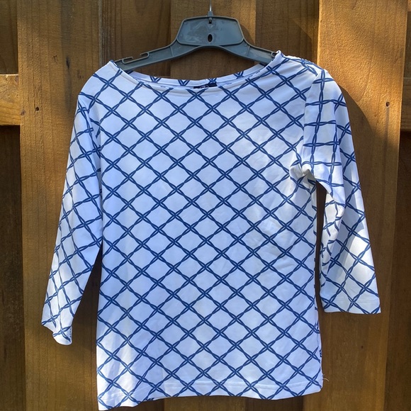 Sailor Sailor | Tops | Sailor Sailor Blue And White Rayon Spandex Top ...